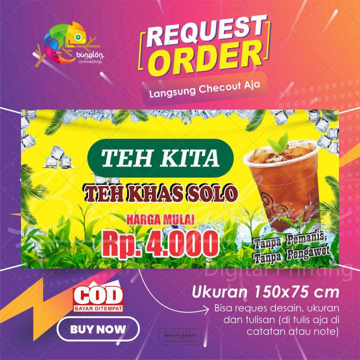 Spanduk Banner 150x75 Es Teh Kita Khas Solo | Lazada Indonesia