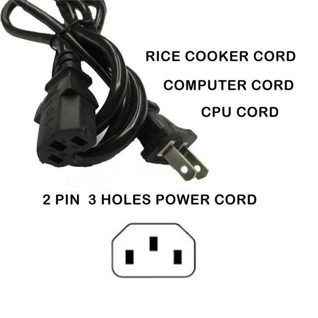 AC Power Cord 2 Pin Plug 1.5m for CPU Monitor Rice Cooker | Lazada PH
