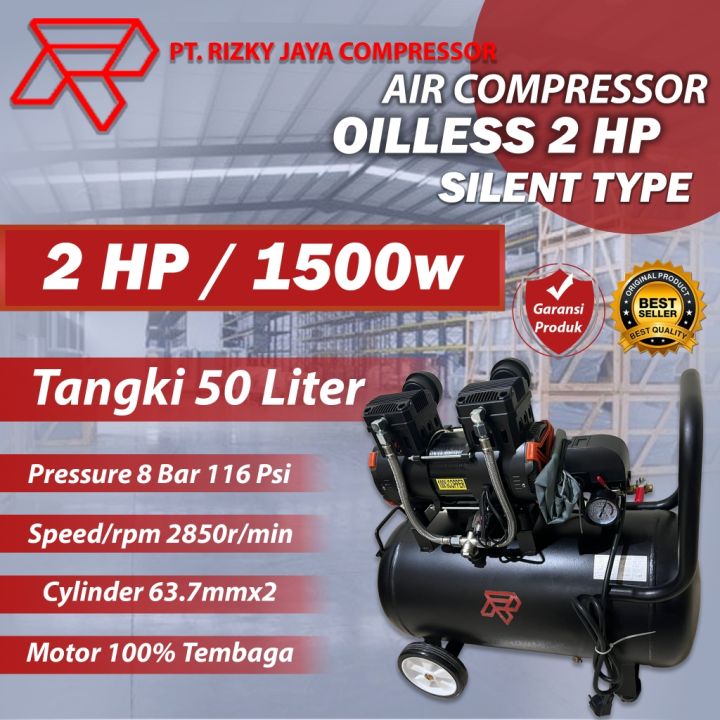 Flash Sale... Kompresor Angin Oilless 2hp 50 Liter kompresor Angin Silent 2 hp 50l | Lazada ...