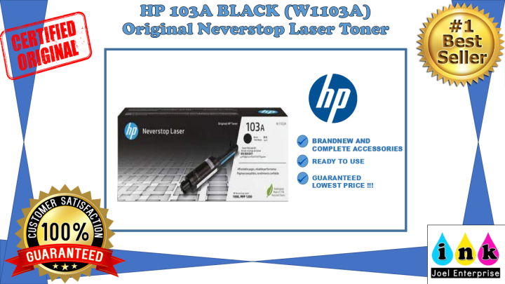 HP 103A BLACK (W1103A) Original Neverstop Laser Toner Reload Kit ...