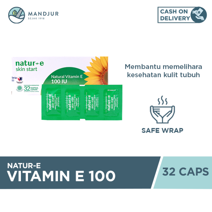 Natur E Natural Vitamin E 100 IU Isi 32 Kapsul - Suplemen Vitamin E ...