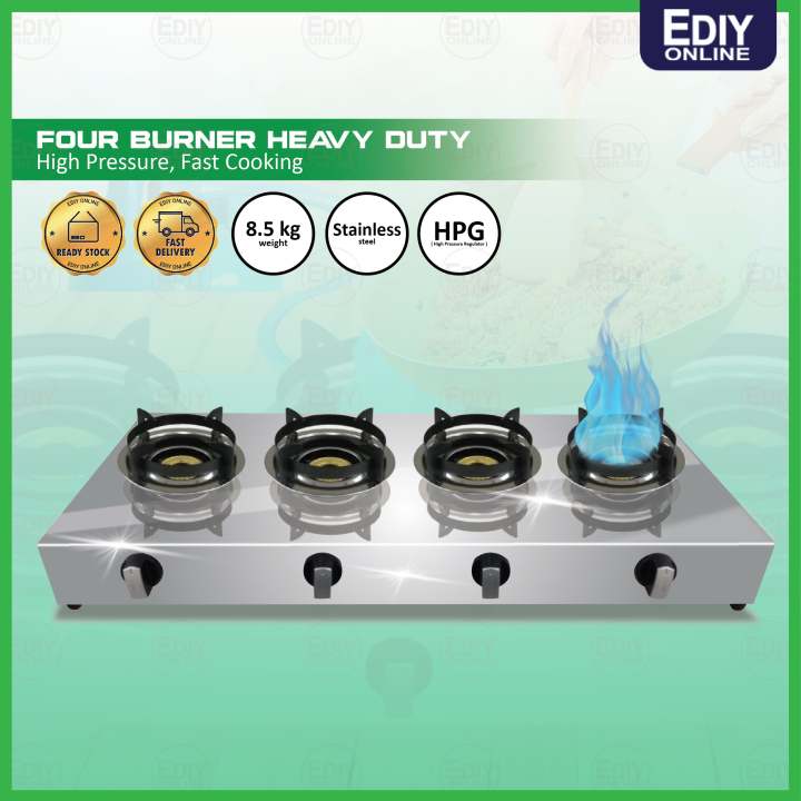 SAWANA 4 BURNERS HEAVY DUTY HIGH PRESSURE FAST COOKING COMMERCIAL DAPUR ...