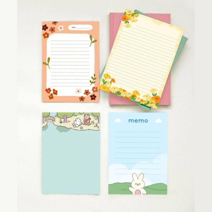 30 sheets Non sticky Korean Notepads|Memo pads colorful|Vibrant Color ...