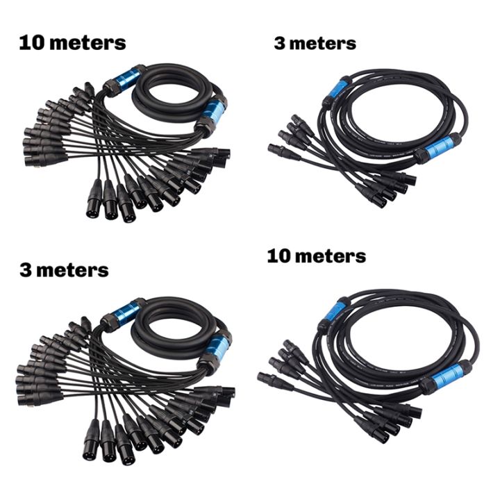 Snake Cable 4 12 Channel XLR Cable 3 Pin Male to Female Multi-Media ...