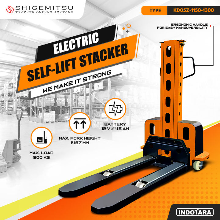 SHIGEMITSU Electric Self-Lift Stacker KD05Z-1150-1300 | Lazada Indonesia
