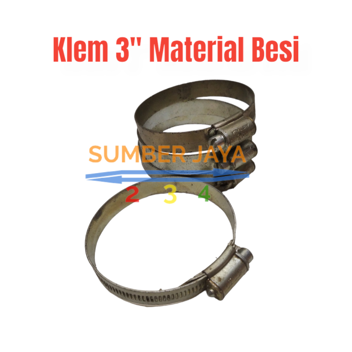 KLEM SELANG/KLEM BESI/PENGIKAT BESI/KLEM PIPA 3 INCH MATERIAL BESI ...
