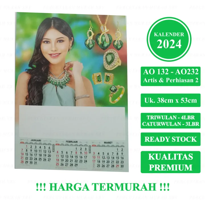 KALENDER DINDING UKURAN 38 X 53 TRIWULAN 4 LEMBAR KLEP ARTIS DAN ...