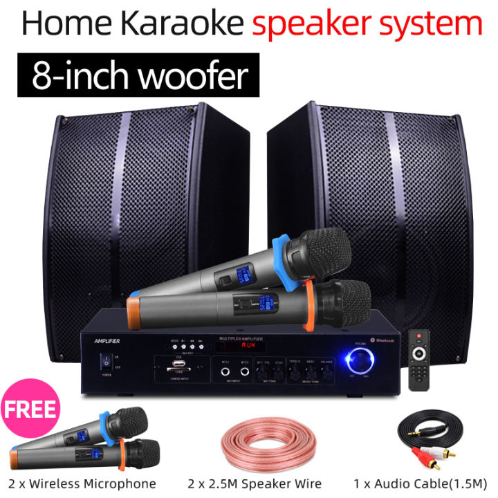 Wooden box 8 inch Subwoofer Home Karaoke Systems With Amplifier Speaker ...