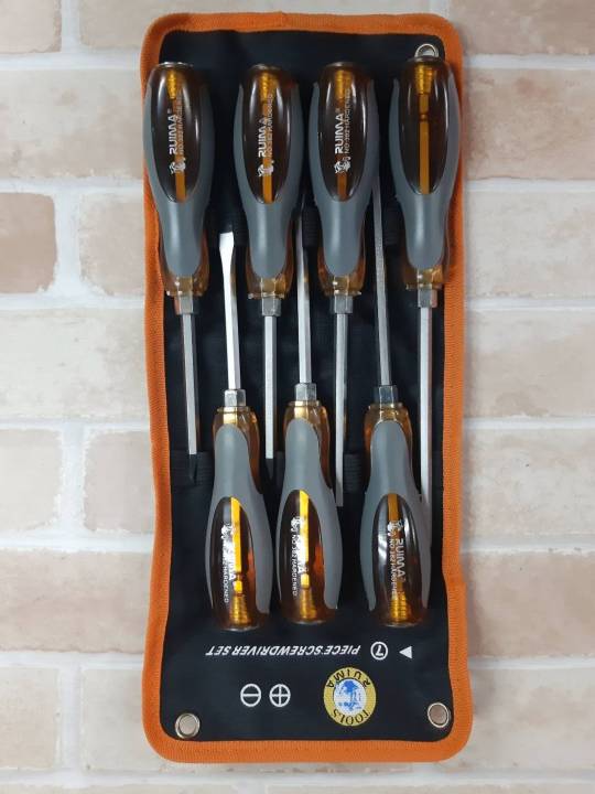 Ruima ชุดไขควงตอก เซ็ท 7 ชิ้น คุณแกนเหล็กผลิตจาก CHROME VANADIUM (CR-V) ปลายแม่เหล็ก ชุบแข็ง ...