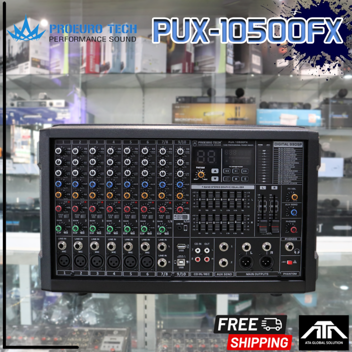 PROEUROTECH PUX-10500FX POWER MIXER ทรงตั้ง PUX 10500FX Power Mixer PUX ...