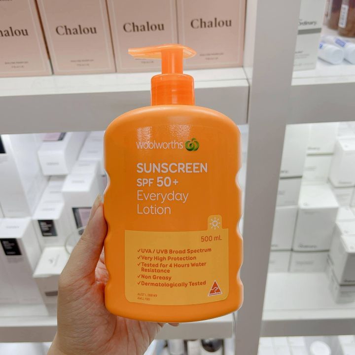 Kem Chống Nắng Woolworths Everyday Sunscreen SPF50+ Úc 500ML - KCN BODY ...