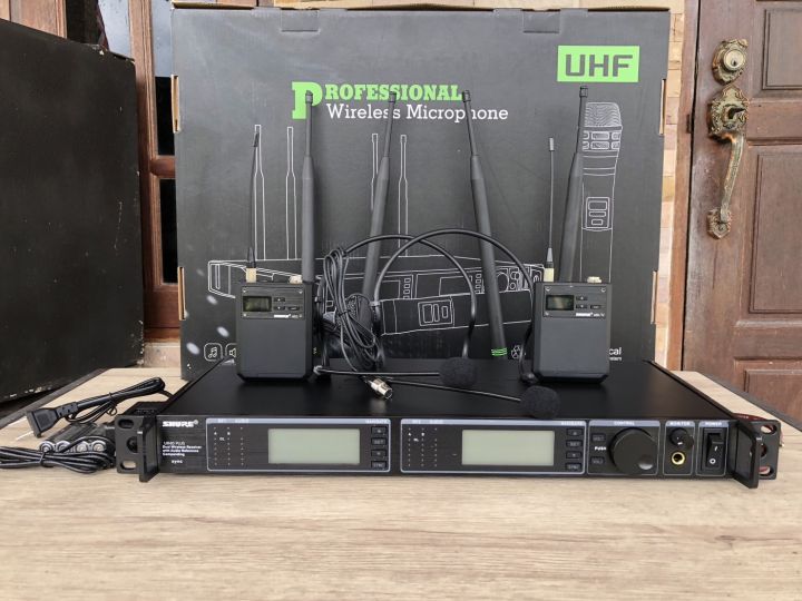 shure ur4d ไมโครโฟนคาดศีรษะ คู่ ย่าน UHF ความถี่ใหม่เปลี่ยนความถี่ได้ ...