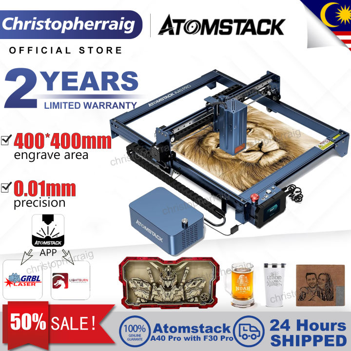 🔥🔥CHRIS ATOMSTACK A40 Pro Laser Engraver 210W Engraving Cutting Machine with F30 Pro Air Assist ...