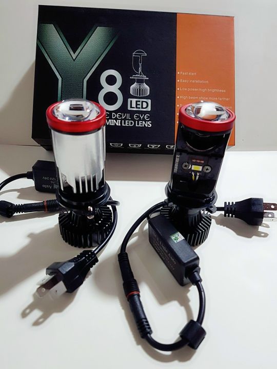Led bi cầu mini y8 chân h4 điện 12v 24v (giá 1 cặp) | Lazada.vn