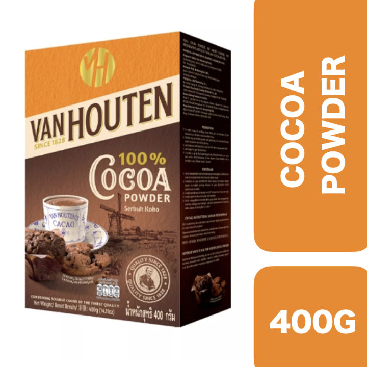 Van Houten Cocoa Powder 400g ++ แวนฮูเต็น โกโก้ผง 400 กรัม | Lazada.co.th