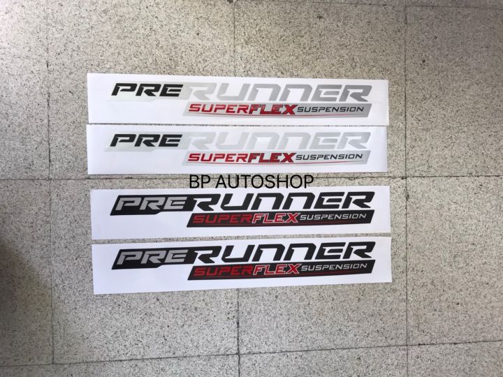 สติ๊กเกอร์ PRERUNNER SUPERFLEX SUSPENSION ติดข้างท้ายกระบะ TOYOTA REVO ...