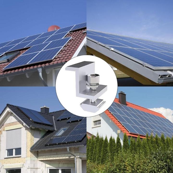 8Pcs Solar End Clamp Adjustable Solar Panel Mounting Bracket Clamp Wide ...