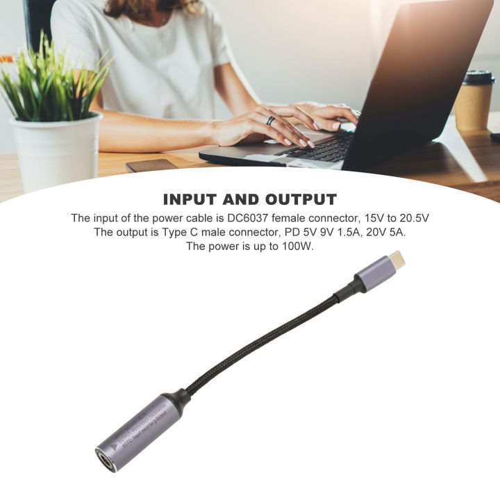 DC Female Input To Type C MaleCable DC To Type C PD Power Cable Easy To ...