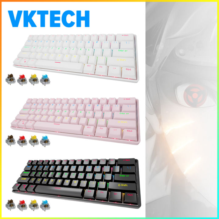 [Vktech] Wireless 2.4G Keyboard 61Keys Mechanical RGB Keyboard 3 Modes ...