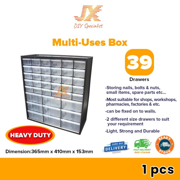 39 Multipurpose Heavy Duty Small Hardware Accessories Storage Drawer ...