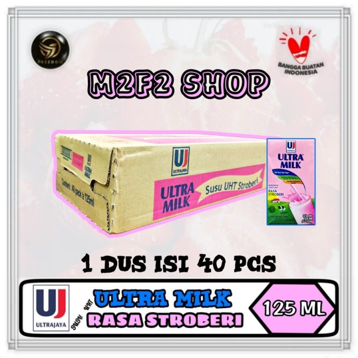 Susu Ultra Milk Mini Kotak UHT Rasa Strawberry | Stroberi - 125 ml (Kemasan karton) | Lazada ...