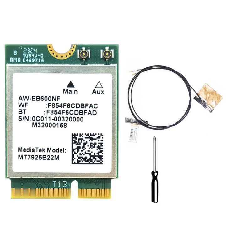 【aakwqyj】-MT7925 WIFI 7 Card+Internal Antennas 5400Mbps M.2 Triple Band 2.4G/5G/6G BT5.3 WiFi ...