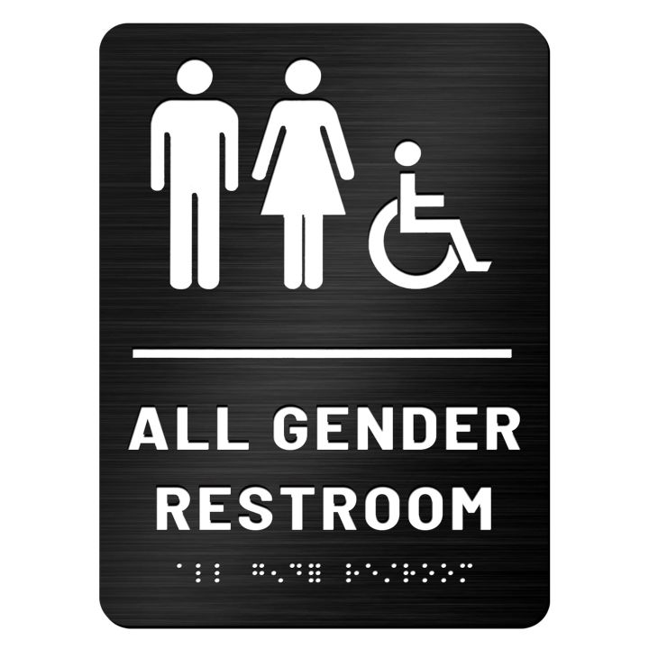 All Gender Bathroom Sign Unisex and Handicap Braille Restroom Sign by ...