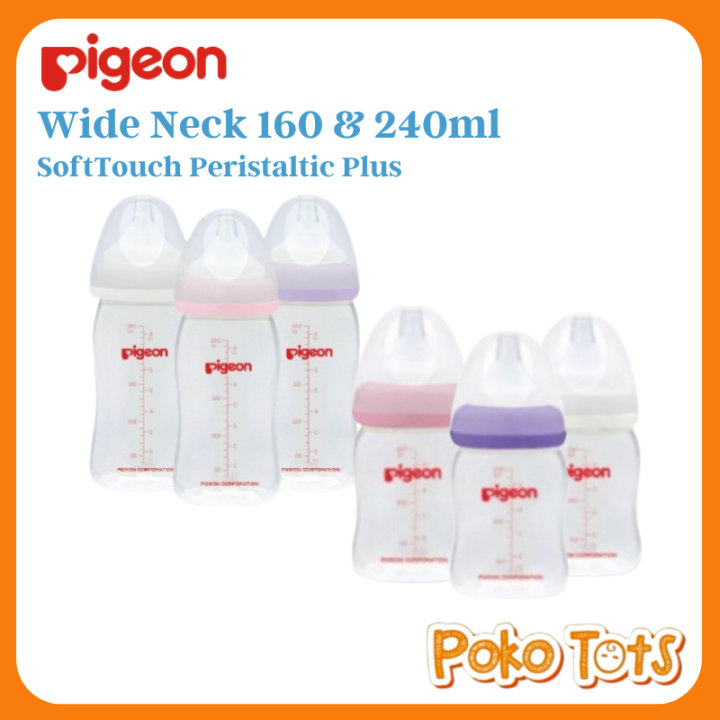 Pigeon Wide Neck Bottle 160 dan 240ml NO BOX SofTouch Peristaltic Plus Botol Susu | Lazada Indonesia