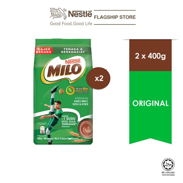 NESTLÉ MILO® CHOCOLATE MALT POWDER Soft Pack 400g Bundle of 2 [Exp Date: May'24] | Lazada