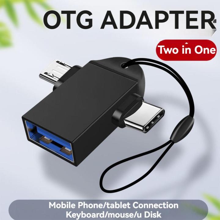 3-in-1 USB C OTG Adapter with Micro USB, USB 3.0 Type-C Hub, Flash ...