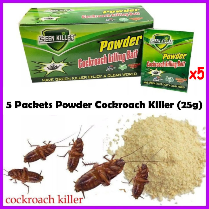 Green Leaf 5 Packets Powder Cockroach Killer Effective Insect Killer ...
