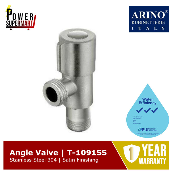 Arino T-1091SS | Angle Valve | Stainless Steel 304 | Satin Finishing ...