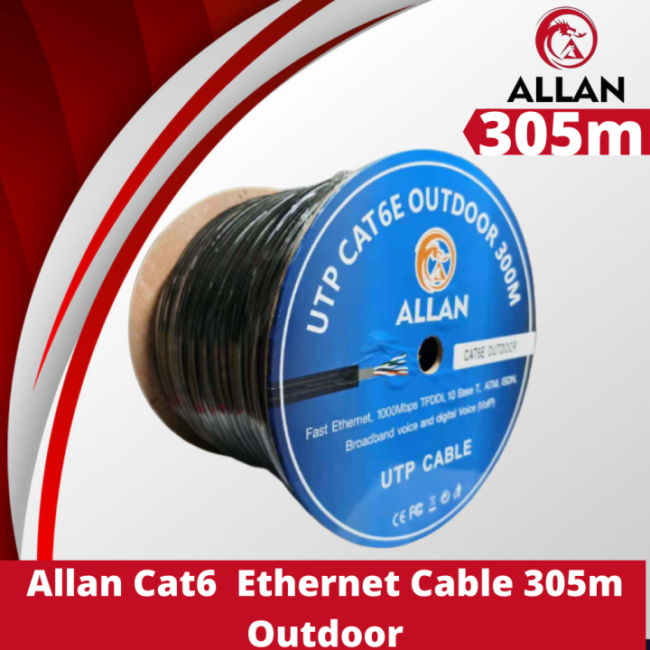 ALLAN Outdoor Cat6 300M Full Meter Outdoor UTP Cable CCA Cat6e Lan ...