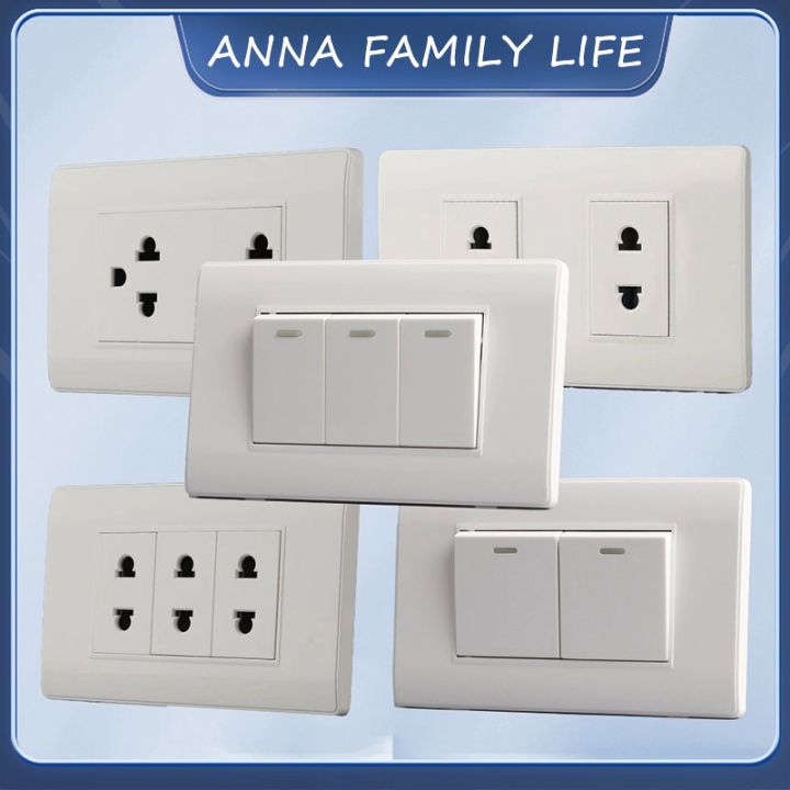 Switch Outlet 1/2/3 Gang Wall Receptacle Outlet Universal Power socket ...