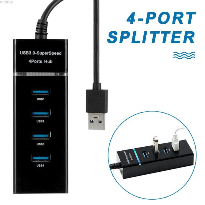 4 Port USB Hub 2.0 Port Extension Cable High Speed Multi Splitter USB ...