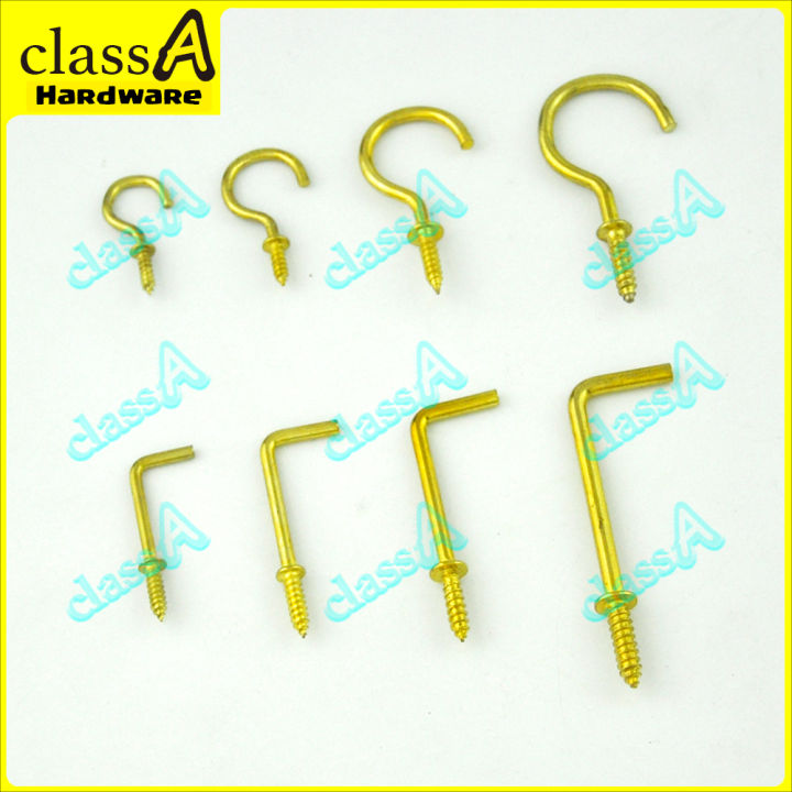 ClassAHW L-Shape Gold Colour Screw Question Mark Hook For Hanging ...