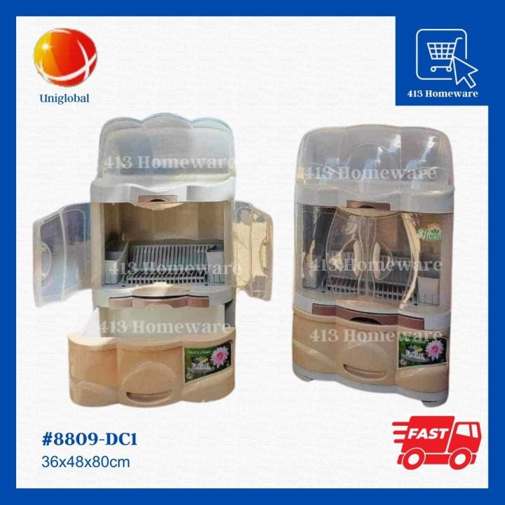 Big Floral Dish Cabinet w/ 1 drawer Dish Organizer Dish Rack Pingganan ...