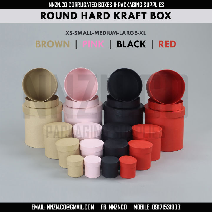 NNZN Premium Quality Round Hard Kraft Box (Gift Box / 4 Colors / 5 ...
