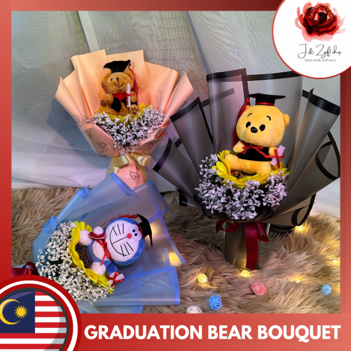 Sunflower Artificial Flower Bunga Graduation Cartoon Bear Doraemon ...