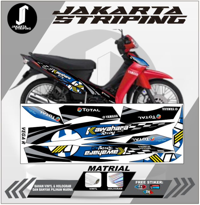 Striping Variasi Vega New Lis Motor Sticker Motor Satu Set Kiri Kanan ...