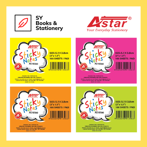 ASTAR Color Sticky Notes / Sticky Note Memo Pad Lable / Sticker ...