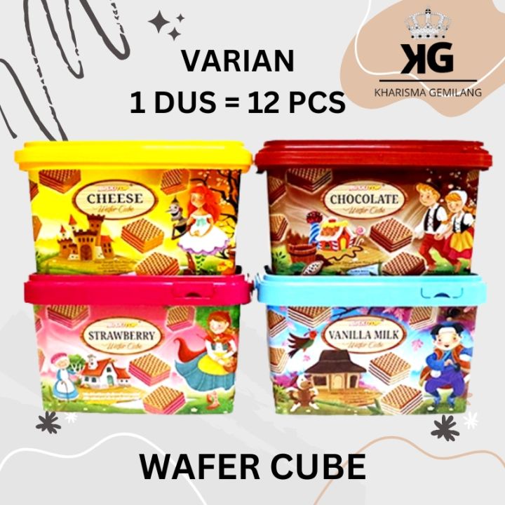 BISKITOP - (1 DUS) WAFER CUBE 180G Wafer Biskuit Biscuit Coklat ...