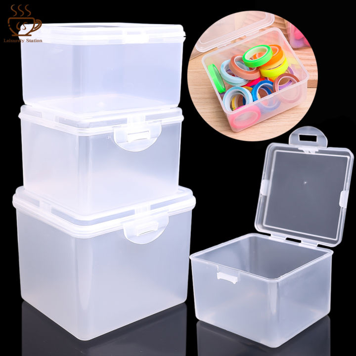 Transparent Storage Box with Lid Rectangular Plastic Collection Case ...