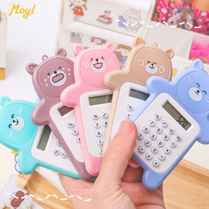 Mini Cute Cartoon Bear Calculator Student Portable Small Digital ...