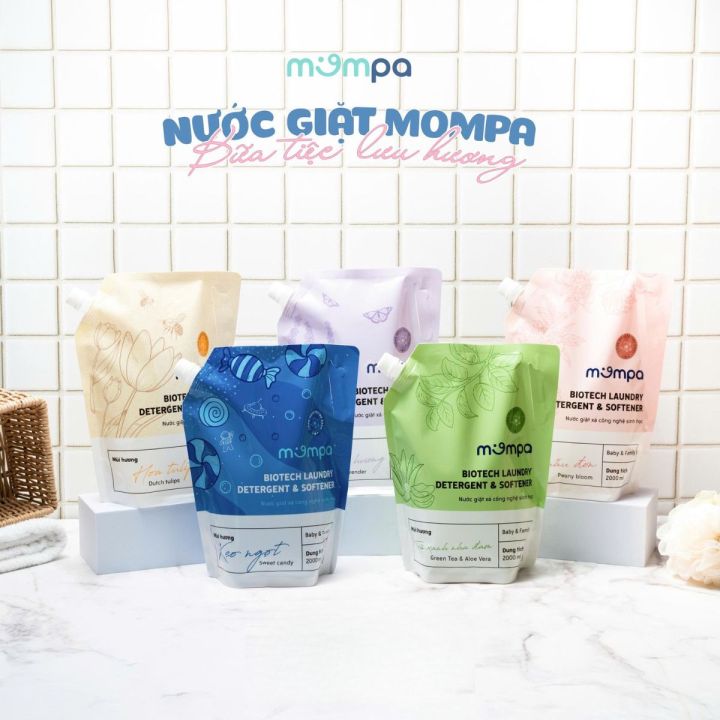 Nước giặt hữu cơ Mompa Organic Enzime cho quần áo sơ sinh an toàn tẩy ...