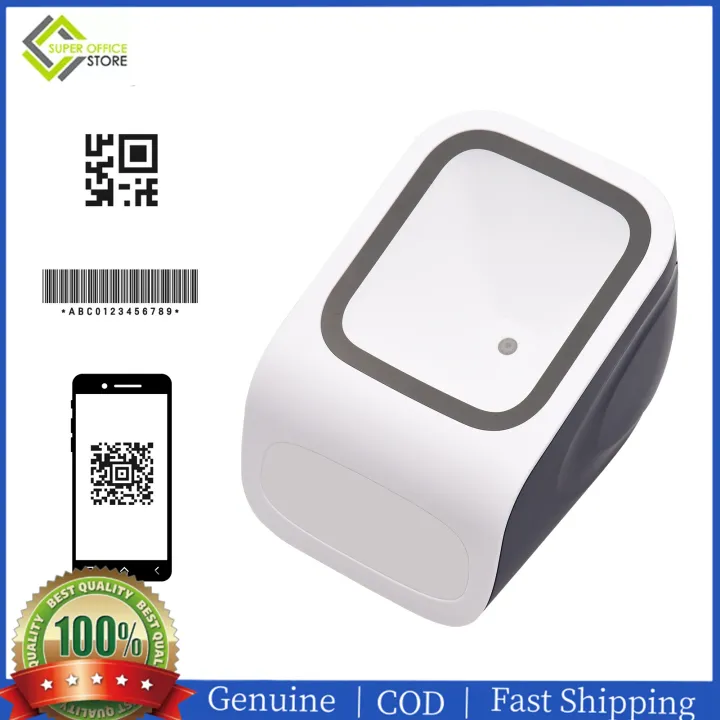 1D 2D QR Desktop Barcode Scanner Platform Hands-free USB Wired Bar Code ...