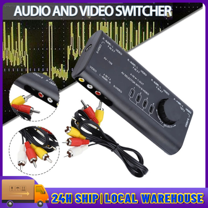 【24 hours delivery】AV-109 4 In 1 Out Video Switcher RCA Switch Tv Box ...