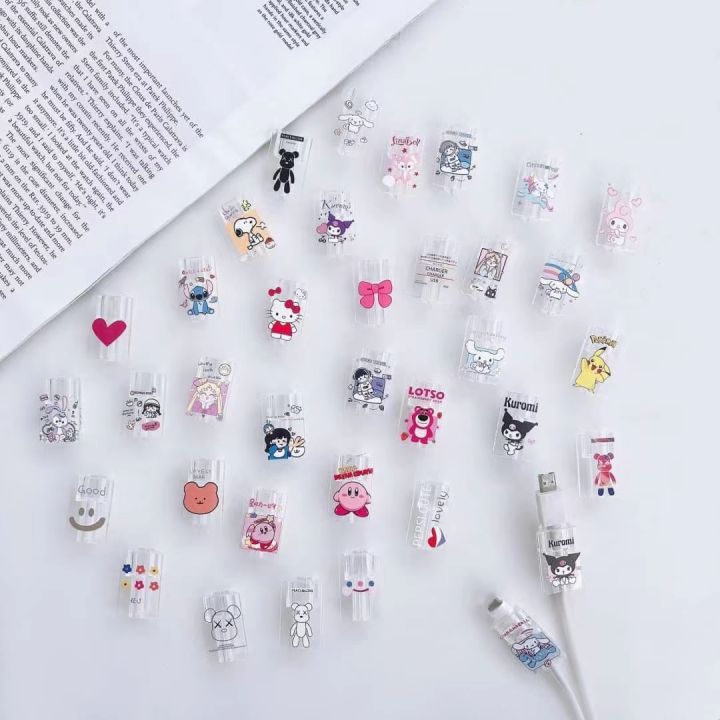 【ส่งจากไทย】Cable Bite TPU นิ่ม ที่กันสายหัก ลายการ์ตูน cable protector สำหรับ สายชาร์จ iP ...