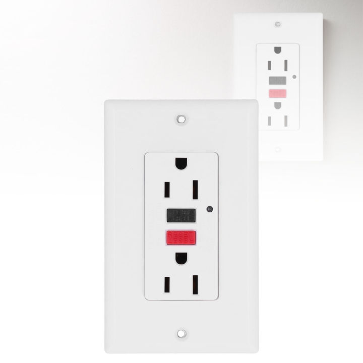 GFCI Guard Switch Wall Outlet GFCI Smart Ground Fault Leakage Socket ...