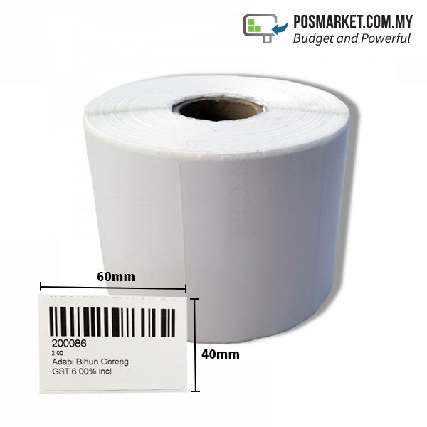 5 rolls Thermal Barcode Label Sticker 60mm x 40mm for Common Thermal ...